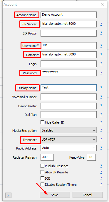How to Set up PBX Service Extension Using MicroSIP on Windows OS - Alpha PBX