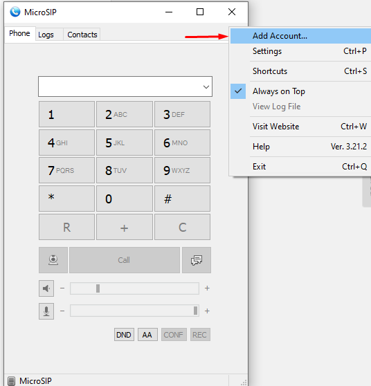 How to Set up PBX Service Extension Using MicroSIP on Windows OS - Alpha PBX